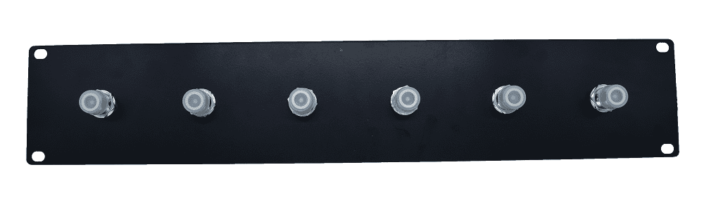 N Type Patch Panel 2U 6 port black flat loaded no fold